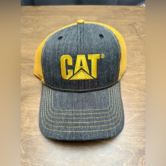 Accessories | Brand New Caterpillar Cat Embroidered Black Gold Twill ...